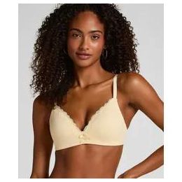 Hunkem&ouml;ller B&uuml;gelloser BH HUNKEM&Ouml;LLER "Vorgeformter BH ohne B&uuml;gel Lola", Damen, Gr. 75E, Cup E, gelb, 58% Polyamid, 25% Polyester, 17% Elasthan, BHs
