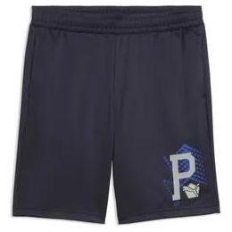 Sporthose Puma "Active Sports Shorts Jungen", M&auml;dchen, Gr. 116, Normalgr&ouml;&szlig;en, new navy blau, Obermaterial: 100% Polyester. Taschenfutter: 100% Polyester, bedruckt, regular fit, Hosen Sporthose