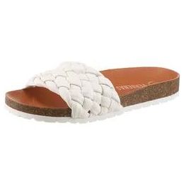 Pantolette VERBENAS "RICA TRENZA SOFT", Damen, Gr. 41, wei&szlig;, Lederimitat, unifarben, Schuhe Pantolette, Sommerschuh, Schlappen, Strandschuh mit geflochtener Bandage