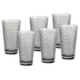 Ritzenhoff & Breker Longdrinkglas RITZENHOFF & BREKER "Favo, 6-teilig", grau, H:14,2cm &Oslash;:8,4cm, Glas, Trinkgef&auml;&szlig;e, 6er Set, je 350 ml