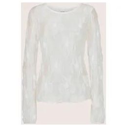 Madeleine Mode Langarmshirt MADELEINE "Spitzenbluse Elegantes Langarmshirt aus Spitze, transparent", Damen, Gr. 44, wei&szlig; (wollwei&szlig;), Obermaterial: 98% Polyamid PA. 2% Elasthan EL., Modern, Shirts Langarmshirt, Transparente Spitze