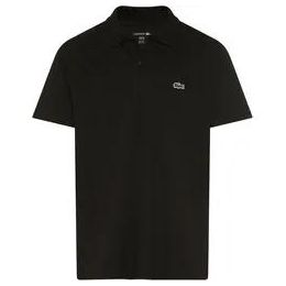 Poloshirt Lacoste, Damen, Gr. 3, schwarz, Feinripp, Obermaterial: 57% Baumwolle, 32% Polyester, 11% Elasthan, unifarben, regular fit normal, Rundhals, Rippstrickb&uuml;ndchen, Shirts, Polokragen, Regular Fit, Feinripp-Qualit&auml;t