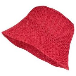 Fischerhut styleBREAKER "Fischerhut aus Papierstroh - Knautschhut", Damen, rot, Obermaterial: 100% Papierstroh PAS., Modisch, H&uuml;te