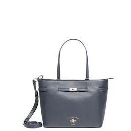 Tragetasche U.S. Polo Assn. "STANFORD MEDIUM SHOPPING BAG SHOPPER. Damen", Damen, Gr. B/H/T: 15cm x 27cm onesize, navy, Polyurethan, Taschen, Goldfarbene Designelemente und Marken-Logo