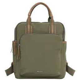 Rucksack Tamaris "Rucksack TAS Kirsten", Damen, Gr. B/H/T: 29cm x 34cm x 10cm, gr&uuml;n (khaki 910), Obermaterial: 60% Polyurethan PU. 40% Polyester PES., Rucks&auml;cke Rucksack