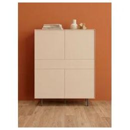 Highboard "Essentials, Sideboard, Kommode, Anrichte, Schrank, Stauraumschrank", kaschmir, B:111cm H:141,9cm T:42cm, Holzwerkstoff, MDF, LeGer Home by Lena Gercke, Sideboards, Highboard, Breite: 111 cm, UV lackiert, Push-to-open-Funktion