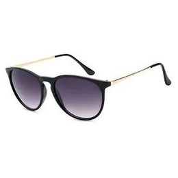 Sonnenbrille styleBREAKER "Sonnenbrille mit ovalen Gl&auml;sern", Damen, grau (gestell schwarz, glas grau verlauf), Modisch, Sonnenbrillen Sonnenbrille