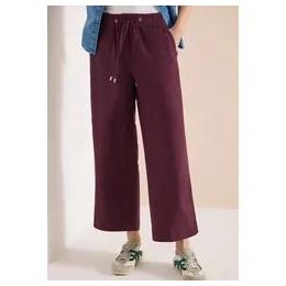 Stoffhose Cecil "Style Neele", Damen, Gr. XXL (46), L&auml;nge 26, rich burgundy, Web, Obermaterial: 55% Leinen, 45% Viskose. Futter: 100% Baumwolle, unifarben, loose fit lang, Hosen Stoffhose, mit Gummizug und aus Leinen-Viskose-Mix