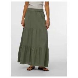 V&eacute;ro Moda Maxirock VERO MODA "VMDICTHE HW MAXI SKIRT WVN GA", Damen, Gr. XS, laurel wreath, Web, Obermaterial: 100% Baumwolle, unifarben, lang, R&ouml;cke Maxirock, Baumwolle