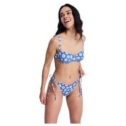 Triangel-Bikini-Top Roxy "Printed Essentials Tanga High Leg", Damen, Gr. M, Cup B, dutch blau flower soul small, Obermaterial: 85% Microfaser, 15% Elasthan;, Bikini-Oberteile