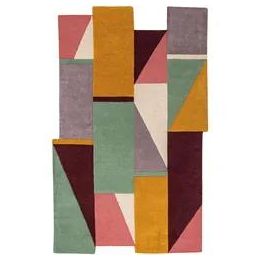 Teppich FLAIR RUGS "SHUFFLE SHAPED", pastell, mehrfarbig, B:120cm H:10mm L:180cm, Wolle, Teppiche, Teppich, Shuffle-f&ouml;rmiger Wollteppich