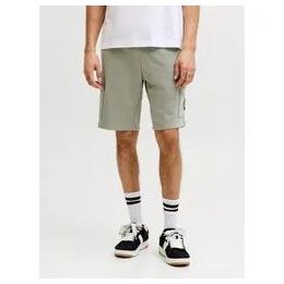 Jack & Jones Sweatshorts JACK & JONES "JPSTGORDON ALLIANCE SWEAT SHORTS", Herren, Gr. XS, N-Gr, vetiver, angeraute Sweatware, Obermaterial: 60% Baumwolle, 40% Polyester, unifarben, regular fit, Hosen Sweatshorts