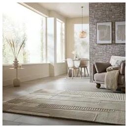 Teppich FLAIR RUGS "LIRA WOOL", nat&uuml;rlich, B:160cm H:6mm L:230cm, Oberfl&auml;che: 100% Wolle. R&uuml;ckseite: 59% Wolle, 25% Polyester, 16% Synthetik, Teppiche, Teppich