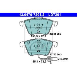 ATE Bremsensatz-Vorn und hinten SG00000DKH Bremsensatz, Scheibenbremse vorne rechts links Gelocht/innenbel. 320mm f&uuml;r SKODA SEAT VAG 8E0615601D 8E0698