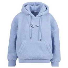 Kapuzenpullover Karl Kani "Karl Kani Damen KW233-041-2 KK Metal Signature Teddy Os Hoodie", Damen, Gr. M, light blau, 100% Polyester (Recycelt), unifarben, normal, ohne Ausschnitt, Pullover Kapuzenpullover