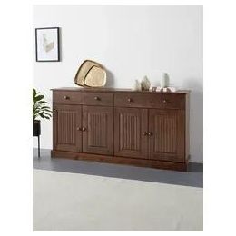 Sideboard OTTO HOME "Liotta", braun, B:158cm H:80cm T:34cm, FSC-zertifiziertes Massivholz, Sideboards, Sideboard