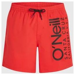 O`Neill Badeshorts O'NEILL "ORIGINAL CALI 16'' SWIMSHORTS", Herren, Gr. XXL (56), N-Gr, high risk rot, Obermaterial: 100% Polyester, Badehosen Badeshorts, mit seitlichen Eingrifftaschen und Ges&auml;&szlig;tasche, mit Stickerei am Bein