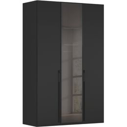Dreht&uuml;renschrank Rauch "Schrank Garderobe SKAT SHINE Breiten 151/201/251/301cm, H&ouml;he 223/235cm", schwarz, B:151cm H:235cm T:63cm, Glas, Holzwerkstoff, Schr&auml;nke, Dreht&uuml;renschrank, edle Schrankfront mittig hochwertige Glasrahment&uuml;ren MADE IN GERMANY