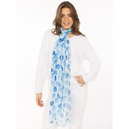 Schal Zwillingsherz "Smiles", Damen, blau, Web, Obermaterial: 100% Polyester, Modet&uuml;cher Schal, transparenter Look, fr&ouml;hliche Gesichter
