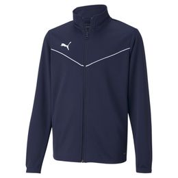 Trainingsjacke Puma "TEAMRISE TRAINING POLY JACKET JR", M&auml;dchen, Gr. 128, peacoat, Puma wei&szlig;, Piqu&eacute;, Obermaterial: 100% Polyester, unifarben, regular fit normal, Jacken Trainingsjacke, f&uuml;r Jugendliche, atmungsaktives Material, DryCELL Technologie
