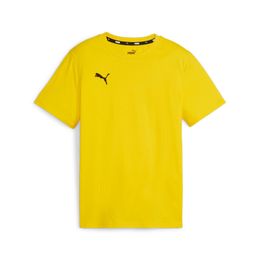 Trainingsshirt Puma "TEAMGOAL CASUALS TEE JR", Jungen, Gr. 128, faster gelb, Puma schwarz, Jersey, Obermaterial: 100% Baumwolle, unifarben, regular fit normal, Rundhals, Shirts, f&uuml;r Jugendliche, Kurzarm, f&uuml;r sportliche Aktivit&auml;ten
