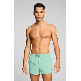 Badeshorts Puma "Puma SWIM MEN SHORT LENGTH SWIM SHORTS", Herren, Gr. L, N-Gr, mint jelly, Web, Obermaterial: 100% Polyester, Badehosen Badeshorts, mit seitlichen Eingriff-Taschen, Ges&auml;&szlig;tasche mit Klettverschluss