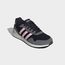 Sneaker adidas Sportswear "RUN 60S 4.0", Damen, Gr. 37, core schwarz, clear pink, carbon, Leder, Textil, Schuhe Sneaker
