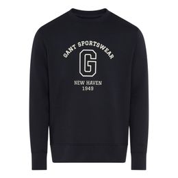 Sweatshirt Gant "GRAPHIC", Herren, Gr. 4XL, evening blau, Sweatware, Obermaterial: 80% Baumwolle, 20% Polyester, normal normal, Rundhals, Sweatshirts Sweatshirt