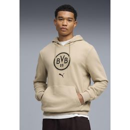Kapuzensweatshirt Puma "BVB FTBLCULTURE HOODIE", Herren, Gr. XXL, alabaster, Puma schwarz, Sweatware, Obermaterial: 68% Baumwolle, 32% Polyester, gemustert, regular fit normal, angesetztes B&uuml;ndchen, Sweatshirts, sportlicher Stil, Regular Fit