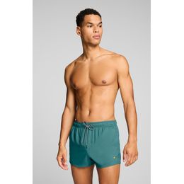 Badeshorts Puma "Puma SWIM MEN SHORT LENGTH SWIM SHORTS", Herren, Gr. L, N-Gr, emerlad gr&uuml;n, Web, Obermaterial: 100% Polyester, Badehosen Badeshorts, mit seitlichen Eingriff-Taschen, Ges&auml;&szlig;tasche mit Klettverschluss