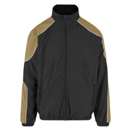 Trainingsjacke Urban Classics "Urban Classics Herren Piped Track Jacket", Herren, Gr. XL, schwarz, 100% Polyester, mehrfarbig, normal, hoch geschlossener Ausschnitt, Jacken Trainingsjacke