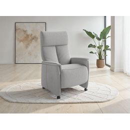 Sit & More TV-Sessel SIT & MORE "Cremona Comfort", silber, B:76cm H:110cm T:84cm, 98% Polyester, 2% Polyamid, Sessel, wahlweise manuell oder elektrischer Funktion mit Akku
