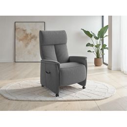 Sit & More TV-Sessel SIT & MORE "Cremona Comfort", anthrazit, B:76cm H:119cm T:84cm, 100% Polyester, Sessel, wahlweise manuell oder elektrischer Funktion mit Akku