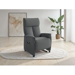 Sit & More TV-Sessel SIT & MORE "Cremona Comfort", grau, B:76cm H:114cm T:84cm, 98% Polyester, 2% Polyamid, Sessel, wahlweise manuell oder elektrischer Funktion mit Akku