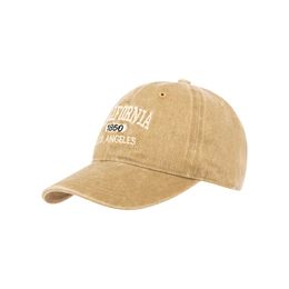 Baseball Cap Zwillingsherz "California", Herren, beige, Obermaterial: 100% Baumwolle, Caps, Vintage Look, Statement Stickerei