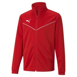 Trainingsjacke Puma "TEAMRISE TRAINING POLY JACKET JR", M&auml;dchen, Gr. 128, Puma rot, Puma wei&szlig;, Piqu&eacute;, Obermaterial: 100% Polyester, unifarben, regular fit normal, Jacken Trainingsjacke, f&uuml;r Jugendliche, atmungsaktives Material, DryCELL Technologie