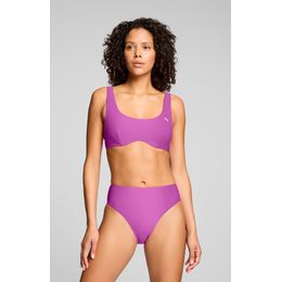 Highwaist-Bikini-Hose Puma "Puma SWIM WOMEN HIGH WAIST BRIEFS", Damen, Gr. XL, N-Gr, electric orchid, Obermaterial: 80% Polyamid, 20% Elasthan, Badehosen, mit hohem Beinausschnitt, elastisch