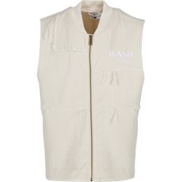 Steppweste Karl Kani "Karl Kani Herren KM241-011-1 Karl Kani Retro Patchwork Vest", Herren, Gr. XL, beige (ecru), 100% Baumwolle, Westen Steppweste