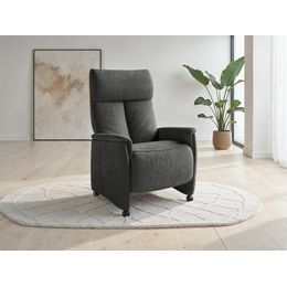 Sit & More TV-Sessel SIT & MORE "Cremona Comfort", dunkelgrau, B:76cm H:110cm T:84cm, 100% Polyester, Sessel, wahlweise manuell oder elektrischer Funktion mit Akku