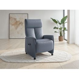 Sit & More TV-Sessel SIT & MORE "Cremona Comfort", graublau, B:76cm H:112cm T:84cm, Sessel, wahlweise manuell oder elektrischer Funktion mit Akku