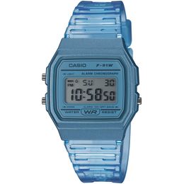 Chronograph, blau (hellblau, transparent), CASIO TIMELESS COLLECTION, Armbanduhren, Chronograph, Quarzuhr, Armbanduhr,Herren,Damen,Jugendliche, Digitaluhr,Resinarmband