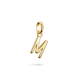 Charm Buchstabe Thomas Sabo "Charm Alphabet/Buchstabe - Connect", gold (gelbgoldfarben), Charms, Damen, M, Silber 925 (recycelt)