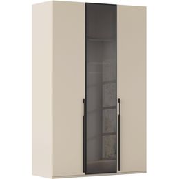 Dreht&uuml;renschrank Rauch "Schrank Garderobe SKAT SHINE Breiten 151/201/251/301cm, H&ouml;he 223/235cm", beige (champagner), B:151cm H:235cm T:63cm, Glas, Holzwerkstoff, Schr&auml;nke, Dreht&uuml;renschrank, edle Schrankfront mittig hochwertige Glasrahment&uuml;ren MADE IN GERMANY