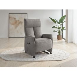Sit & More TV-Sessel SIT & MORE "Cremona Comfort", grau, B:76cm H:112cm T:84cm, 100% Polyester, Sessel, wahlweise manuell oder elektrischer Funktion mit Akku
