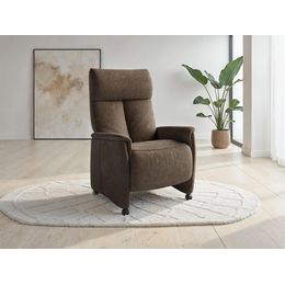 Sit & More TV-Sessel SIT & MORE "Cremona Comfort", braun, B:76cm H:119cm T:84cm, 100% Polyester, Sessel, wahlweise manuell oder elektrischer Funktion mit Akku