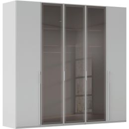 Dreht&uuml;renschrank Rauch "Schrank Garderobe SKAT SHINE Breiten 151/201/251/301cm, H&ouml;he 223/235cm", seidengrau, B:251cm H:235cm T:63cm, Glas, Holzwerkstoff, Schr&auml;nke, Dreht&uuml;renschrank, edle Schrankfront mittig hochwertige Glasrahment&uuml;ren MADE IN GERMANY