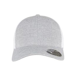 Fitted Cap Flexfit "Flexfit Trucker 110 Mesh 2-Tone Cap", Gr. onesize, melangesilber, wei&szlig;, 100% Baumwolle, Caps
