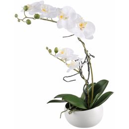 Kunstpflanze Creativ green "Orchidee", wei&szlig;, H:42cm, Keramik, Kunststoff, Kunstpflanzen, Kunstpflanze