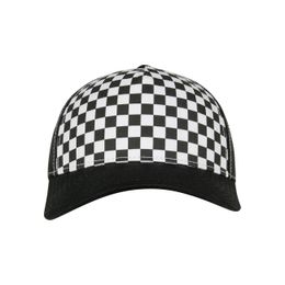 Flex Cap Flexfit "Flexfit Unisex Checkerboard Retro Trucker", Gr. onesize, schwarz, wei&szlig;, 60% Baumwolle, 40% Polyester, Caps