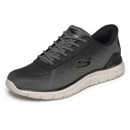 Slip-On Sneaker Skechers "TRACK", Herren, Gr. 40, oliv, schwarz, Lederimitat, Textil, Schuhe, Schlupfschuh, Freizeitschuh, Sportschuh mit Memory Foam